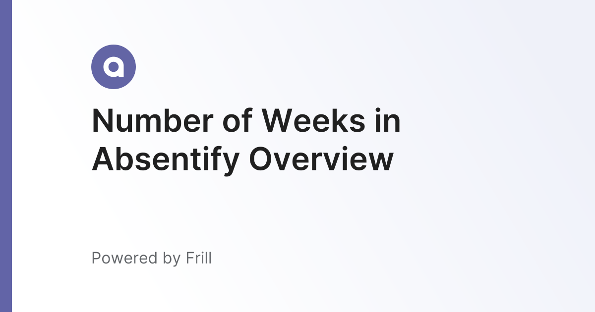 Number of Weeks in Absentify Overview | Frill.co